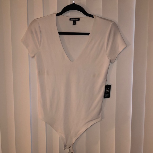 Express | Tops | Express V Neck Body Contour Tshirt Thong Bodysuit ...